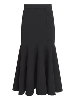 Sandro Ruffle-trim Maxi Skirt - Black