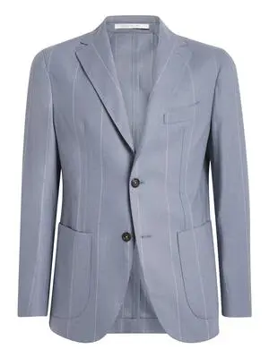 Eleventy Wool-silk-cashmere Stripe Blazer - Blue
