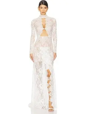 BRONX AND BRONCO Eleanor Lace Gown - White