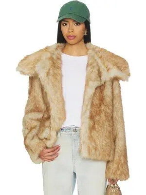 LOVERS AND FRIENDS Elsa Faux Fur Jacket - Soft Brown