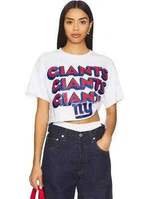 Junk Food Giants Repeat Glitter Crop Tee - White