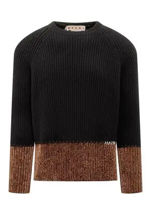 Marni Ribbed Wool Sweater - Black