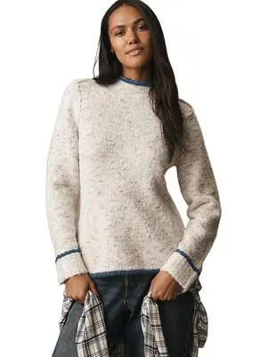 PILCRO Long-sleeve Bird Sweater - Ivory