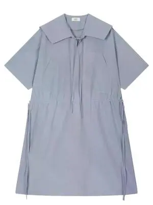 STUDIO TOMBOY Sailor-collar Drawstring Dress - Blue
