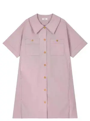 STUDIO TOMBOY Button-down Shirt Dress With Pockets - Pink