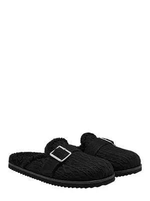 Vivaia Round-Toe Wool Slippers Black