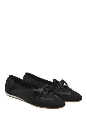 Vivaia Round-Toe Satin Ballerina Sneakers Black