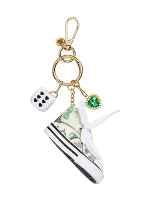 BAG CRAP Money Bags Bag Charm - Ivory/green Multi