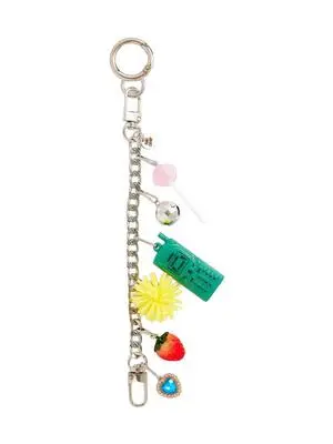 BAG CRAP Call Me On My Celly Bag Charm - Silver/green Multi