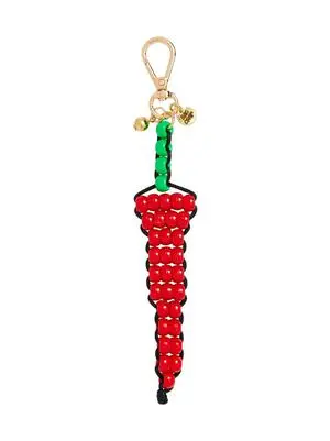 BAG CRAP Chili Pepper Beaded Bag Charm - Red