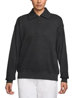 JORDAN Flight Long Sleeve Waffle Knit Top - Black