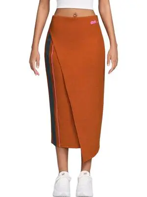 Nike Sportswear High Waist Rib Midi Skirt - Campfire Orange/playful Pink
