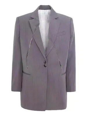 CUANNA Notched Lapel Blazer - Grey