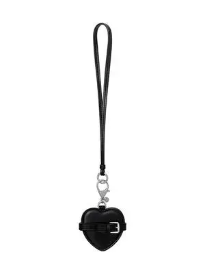 STAND OIL Belted Heart Mirror Bag Charm - Black