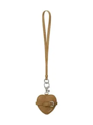 STAND OIL Belted Heart Mirror Bag Charm - Camel