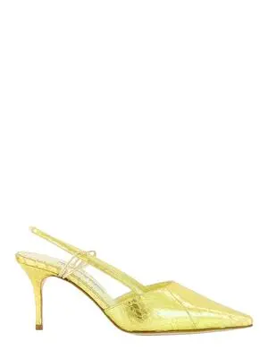 Manolo Blahnik 70mm Touki Slingback Pumps - Gold