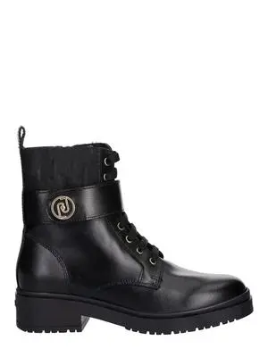 Liu Jo Logo-appliqué Combat Boots - Black