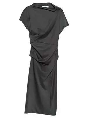 TELA Ruched-detail Midi Dress - Grey
