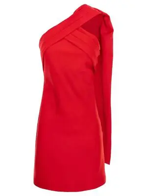 CUANNA Kelly One-shoulder Mini Dress - Red