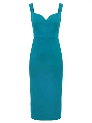 CUANNA Susie Sweetheart-neck Midi Dress - Blue