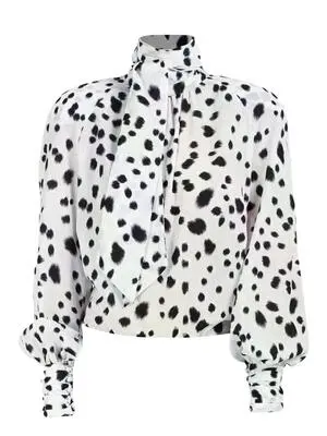 ROWEN ROSE Dalmatian-pattern Blouse - White