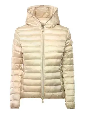 SAVE THE DUCK Hooded Zip-up Coat - Neutrals