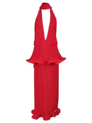 ROWEN ROSE Plunging-neck Dress - Red