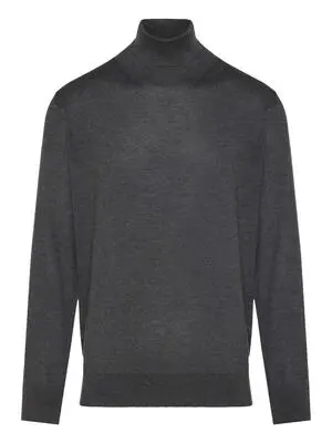 Zegna Turtleneck Long Sleeve Sweater - Grey
