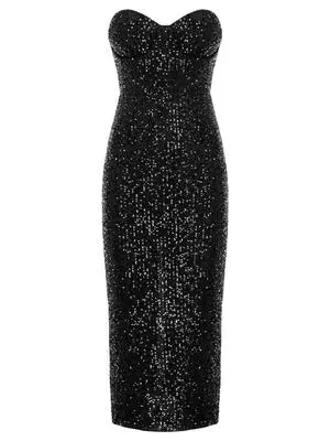 CUANNA Karlie Sequin-embellished Midi Dress - Black
