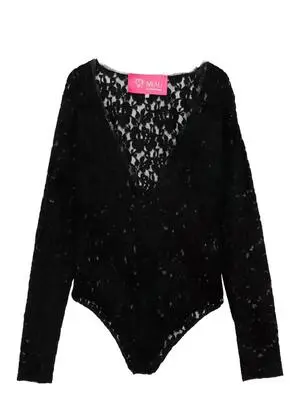 MIAU BY CLARA ROTESCU Lace Torres Body - Black