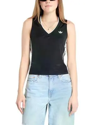 Adidas Ribbed V-neck Tank Top - Black