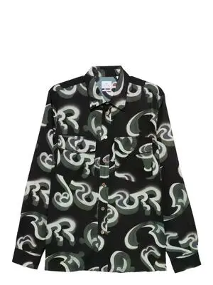 Paul Smith Abstract-print Long-sleeved Shirt - Black