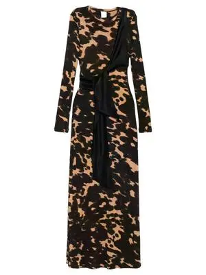 Nanushka Long-sleeved Tie-waist Maxi Dress - Brown