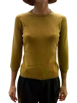 LA ROSE Three-quarter Sleeve Sweater - Yellow