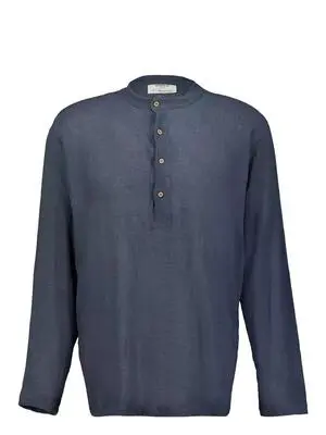 Spiritum Tulum Band-collar Shirt - Blue