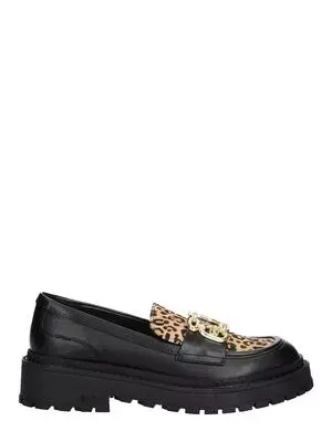 Liu Jo Leopard-print Loafers - Black