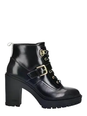 Liu Jo 100mm Leather Ankle Boots - Black