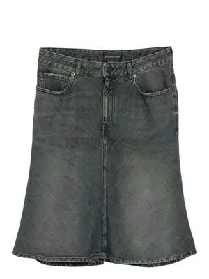 Balenciaga Godet Denim Skirt - Blue