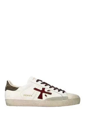 Premiata Appliqué Steven Sneakers - White