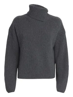 JOSEPH Wool-cashmere-silk Rollneck Sweater - Grey