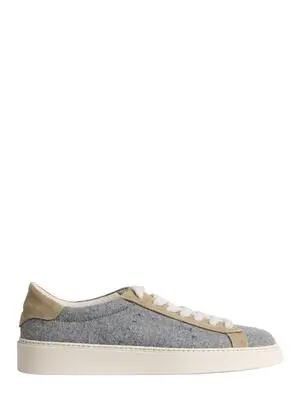 ELEVENTY Wool Suede-Trim Sneakers