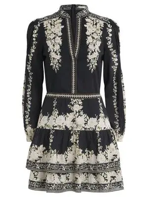 Alice + Olivia Cotton Valencia Mini Dress - Black