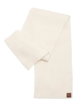 Eleventy Cashmere-silk Ribbed Scarf - White