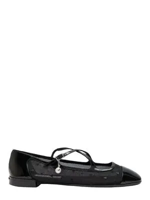 JIMMY CHOO Eleri Ballerina Ballet Flats - Black