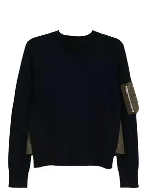Sacai Nylon-patch Jumper - Blue
