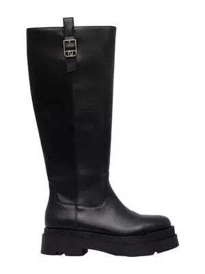 Liu Jo Leather Knee High Boots - Black