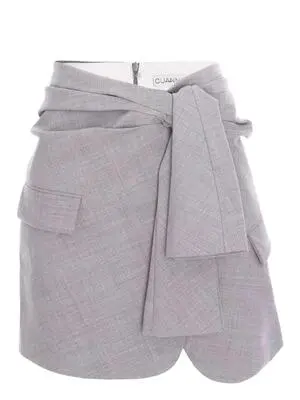 CUANNA Tie-detail Mini Skirt - Grey