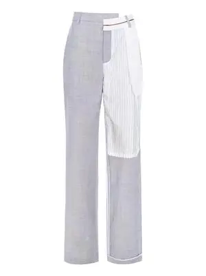 CUANNA Pinstripe Panel Trousers - Grey