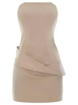 CUANNA Palermo Draped Strapless Mini Dress - Neutrals