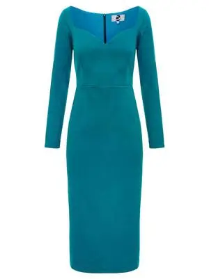 CUANNA Sophie Long-sleeved Midi Dress - Blue
